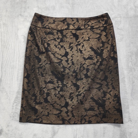 Halogen | Skirts | Halogen Skirt Womens 6p Petite Black Bronze Metallic ...